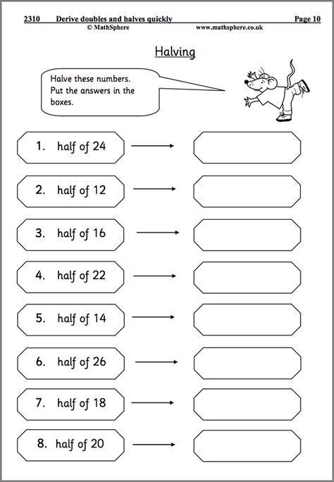 Doubling And Halving Maths Worksheet Math Worksheet Math Worksheets