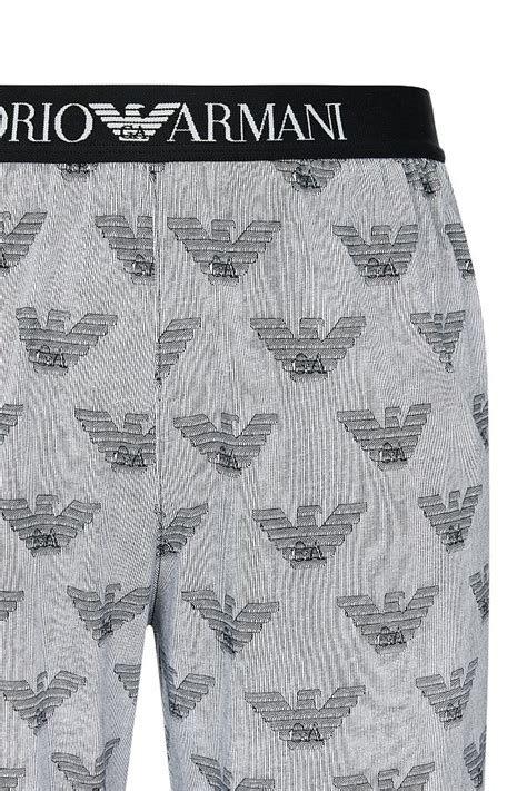 Emporio Armani Underwear엠포리오 아르마니 언더웨어 남성 로고 밴딩 패턴드 라운지 팬츠 Si