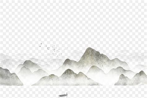 水墨山水 水墨山水 山水畫 風景畫png去背圖片素材免費下載，免摳圖設計圖案下載 Pngtree