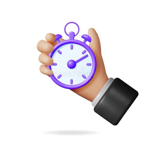 3d Analog Chronometer Timer Counter In Hand Stock Vector Illustration