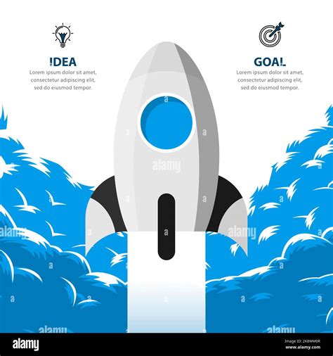 Infographic Template With 2 Options Or Steps Rocket Can Be Used For
