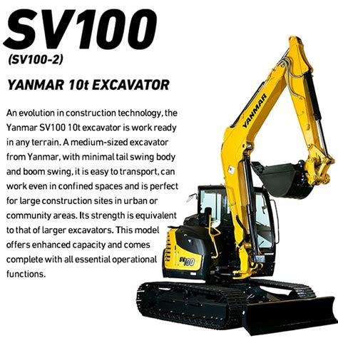 Sv100 2｜excavators｜compact Equipment｜yanmar Thailand