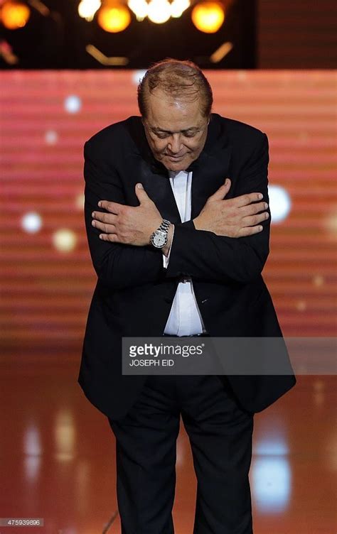 Egyptian Actor Mahmoud Abdel Aziz Salutes The Public During The Th Annual Murex D Or Awards