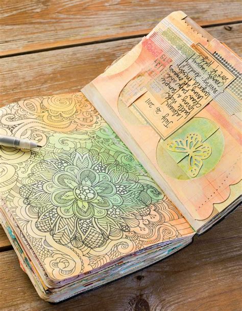 Combine Doodling And Collage To Make Unique Art Journal Pages Filled