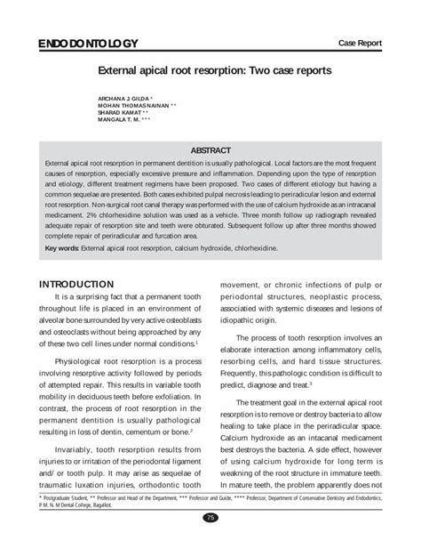 Pdf External Apical Root Resorption Two Case Reports Dokumentips