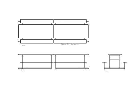 School Cafeteria Table Free Cad Drawings