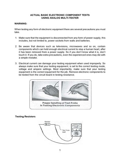 Basic Electronics Component Testing Guide Pdf Capacitor Bipolar