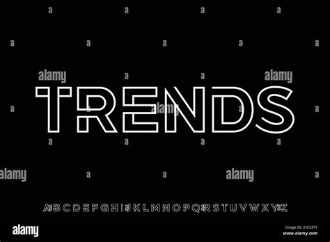 Creative Linear Sans Serif Alphabet Display Font Vector Illustration Stock Vector Image And Art