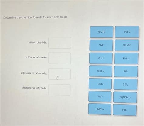 [solved] Determine The Chemical Formula For Each Compound