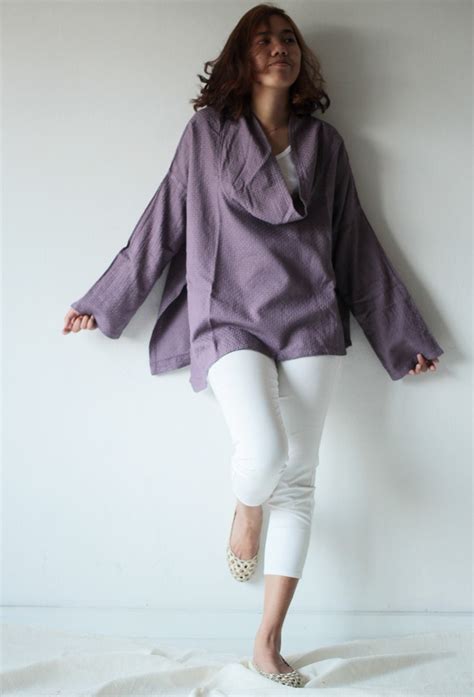 Loose Fit Blouse 1443 Lavender In One Size Fit M To Xl Etsy