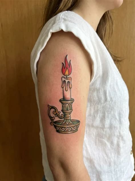 15 American Traditional Candle Tattoos Loved By Ink Enthusiasts