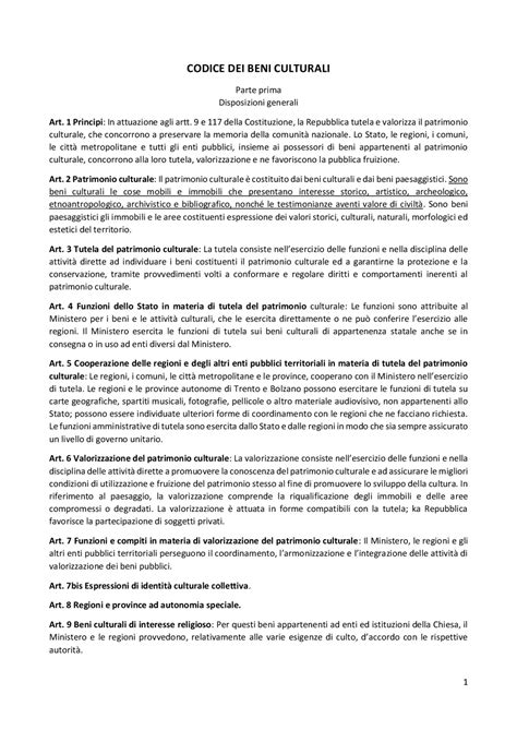 Codice Dei Beni Culturali Docsity