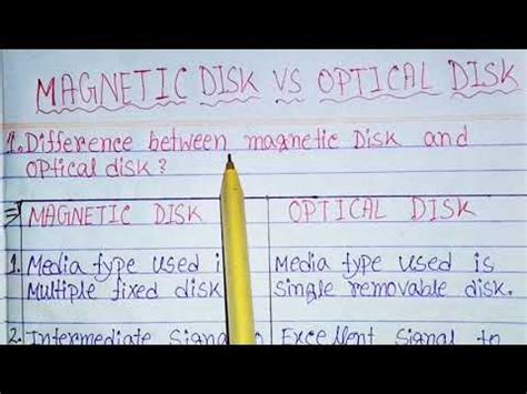 Difference Between Magnetic Disk And Optical Disk Magnetic Disk Vs