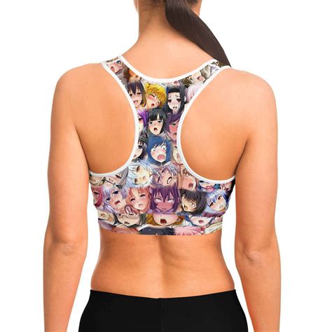 Sexy Ahegao Sports Bra 3d Face Meme Ahegao Shop