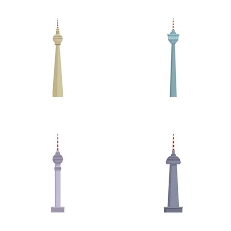Premium Vector Set Of Vector Illustrations Of Communication Towers