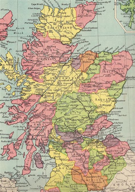 A Vintage Political Map Of Scotland Uk Editorial Photo Image Of Europe Travel 347316641