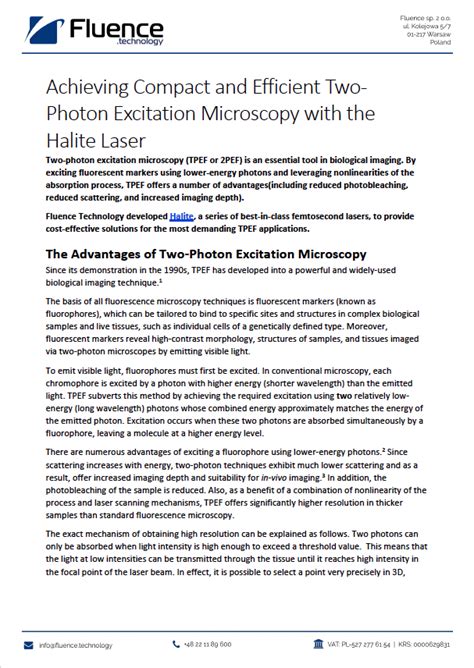 Multi Photon Fluorescence Microscopy Fluencetechnology