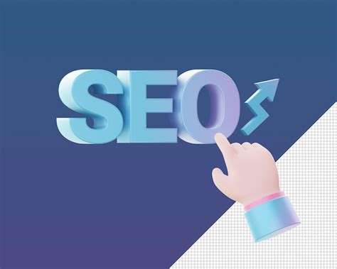 Premium Psd 3d Render Of Gradient Seo With Hand Illustration Icons For Web Social Media Ads