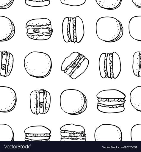 Macarons Stylish Seamless Pattern Royalty Free Vector Image
