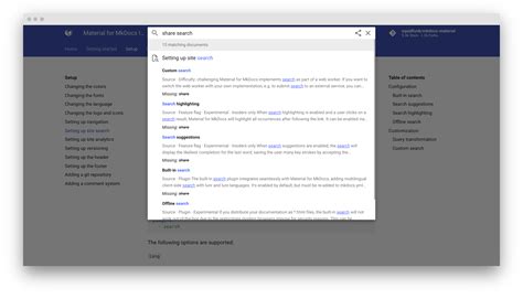 Unable To Create Search Page · Issue 1832 · Squidfunkmkdocs Material · Github