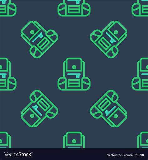 Line Hiking Backpack Icon Isolated Seamless Vector Image