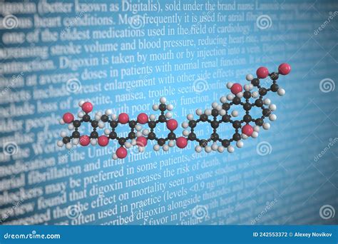 Digoxin Scientific Molecular Model 3d Rendering Stock Illustration