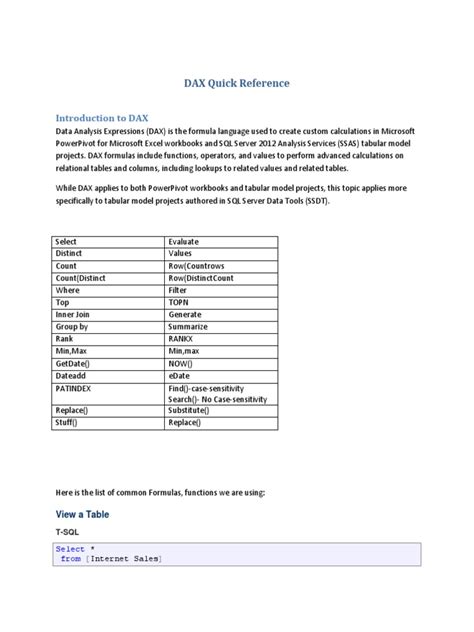 Dax Reference Pdf Computer Data Information Retrieval