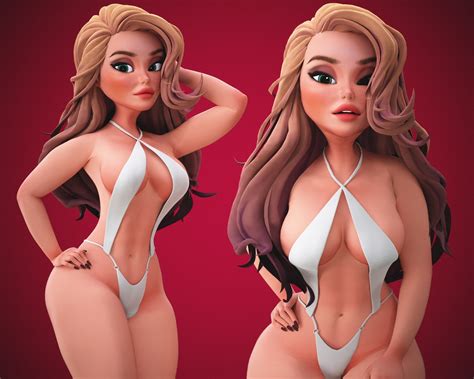3d Cartoon Sexy Girl Character Rigged Turbosquid 2249381