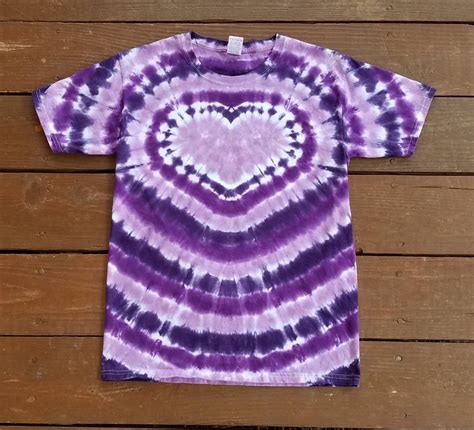 Purple Heart Tie Dye T Shirt 2x 3x 4x 5x 6x Purple Tie Dye Top Short