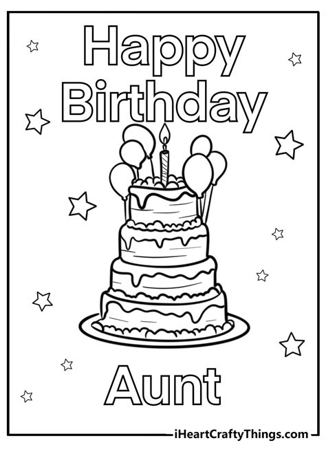 Happy Birthday Auntie Coloring Pages 2025
