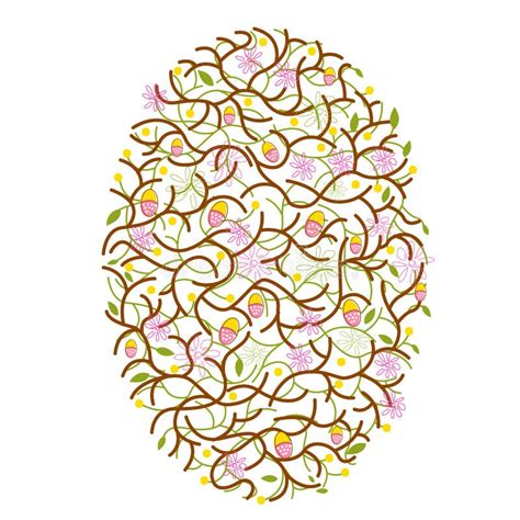 Happy Easter Egg Floral Stock Vector Illustration Of Event 39593266