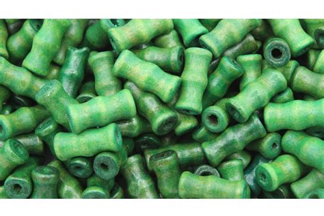 Bone Shape 17 X 7mm Green Bead Trimming And Craft Co