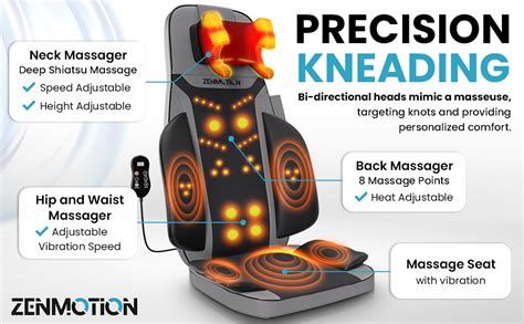 Zenmotion Full Back Massager With Heat Shiatsu Massage