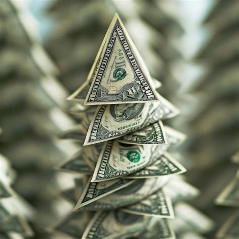 8k Closeup Dollar Bill Tower Representing Financial Ascent Premium Ai