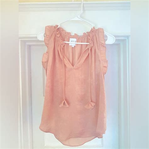Misa Los Angeles Top Beautiful Details Soft Pink Bl… Gem