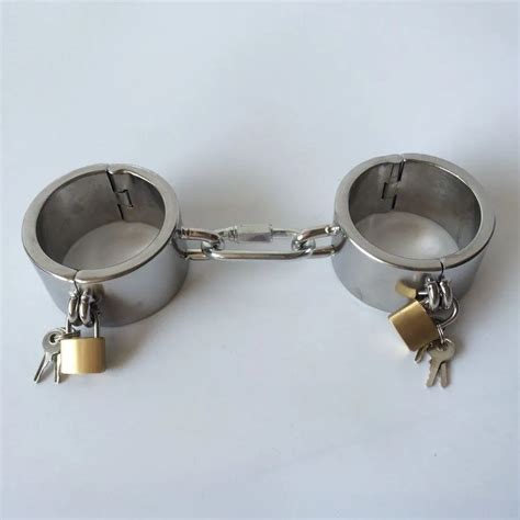 Newest Design Stainless Steel Metal Hand Cuffs Wrist Restraints Bdsm Bondage Restraints With