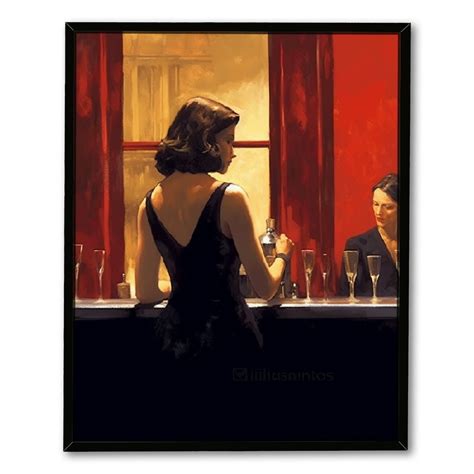 Nawypu Cigar Bar Wall Art Printing Woman And Man Enjoy Drinking At Bar Canvas Wall Art Pictures
