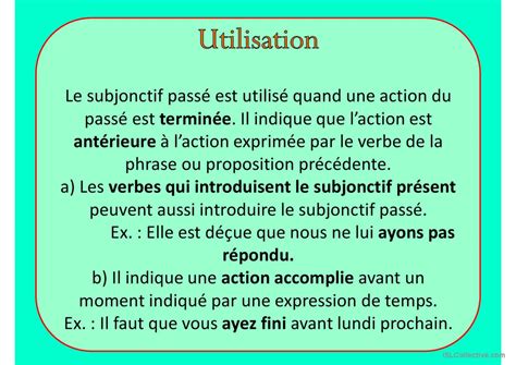 Subjonctif Passé Règle E… English Esl Powerpoints
