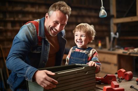 Premium Ai Image Fatherson Bonding Master Handyman Dad Ts Son A