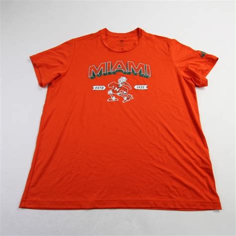 Miami Hurricanes Adidas Short Sleeve Shirt Womens Orange Used Ebay