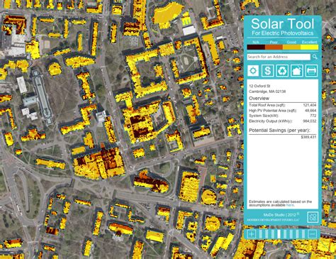 Solar Energy Potential Mapped In Cambridge Flowingdata