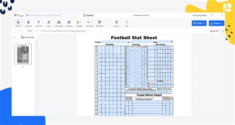 Football Stat Sheet Template Excel