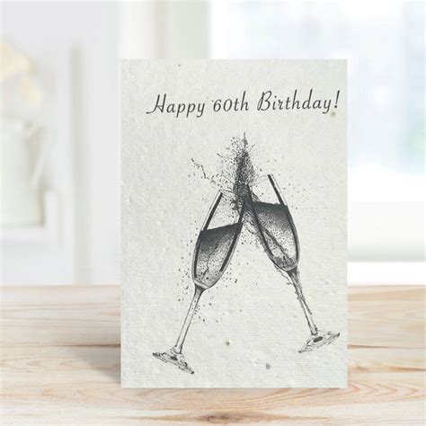 Happy 60th Birthday Plantable Seeded Card By Libra Fine Arts