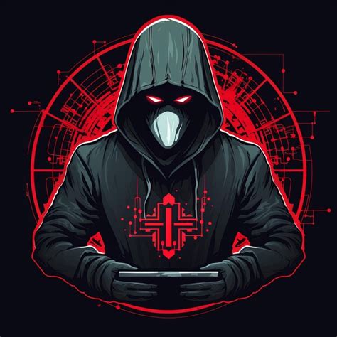 Premium Photo Hooded Hacker Logo Mascot