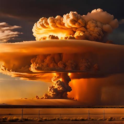 Convective Clouds Of Nuclear Explosion Premium Ai Generated Image