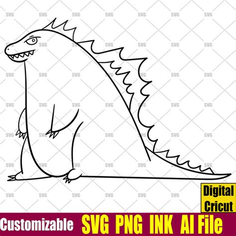 Customizable Godzilla Simple Svg Vector Godzilla Simple Colo Inspire