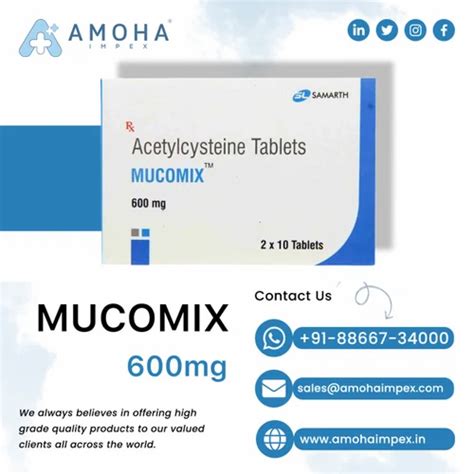 Acetylcysteine Tabletmucomix 600mgtablet At Rs 150box Tunki