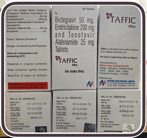 Taffic Tablets Hiv At ₹ 2900 Bottle Ricovir Tablet In Nagpur Id