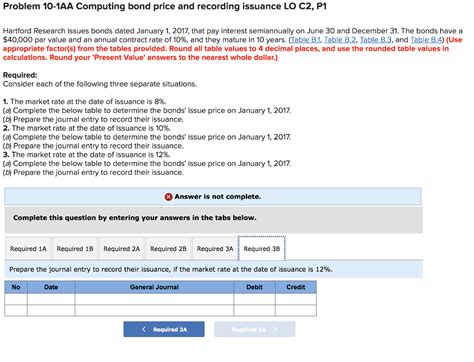 Solved Problem 10 1AA Computing Bond Price And Recording Chegg Com