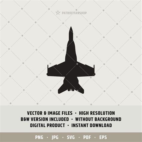 Fa 18 Super Hornet Jet Fighter Top View Silhouette Svg Digital Files